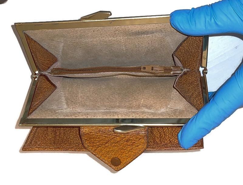 1950s Pigskin Leather Wallet – Mid‑century Vintage Clutch, Brown ...