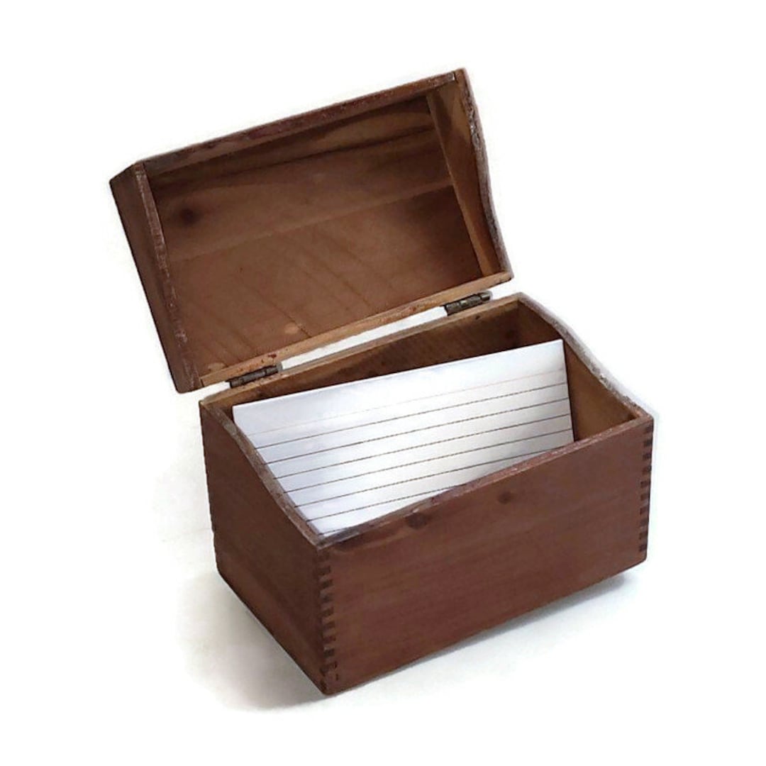 Vintage Index Card Box 3 X 5 Wood Index Card File Box in Nice Vintage ...