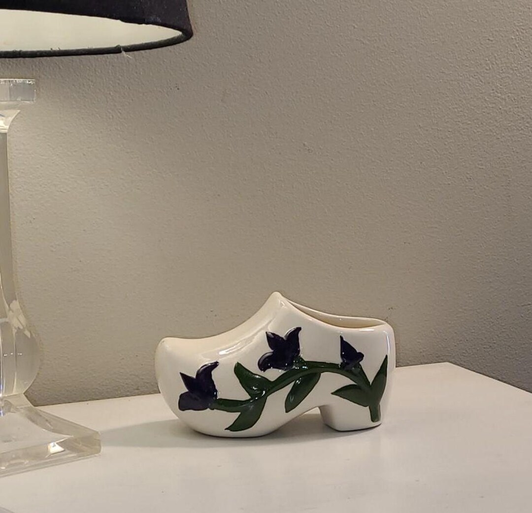 Vintage Ceramic Dutch Shoe Planter: Holland-inspired Decorative ...