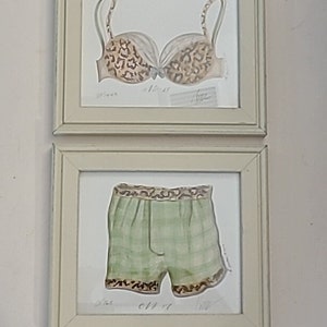 Framed Wall Art Pair of Framed Kolene Spicher Bathing Suit Underwear ...