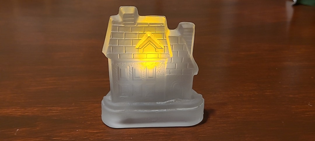 Beacon Hill Frosted Glass House-shaped Votive Candle Holder in Nice ...
