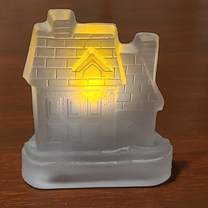 Beacon Hill Frosted Glass House-shaped Votive Candle Holder in Nice ...