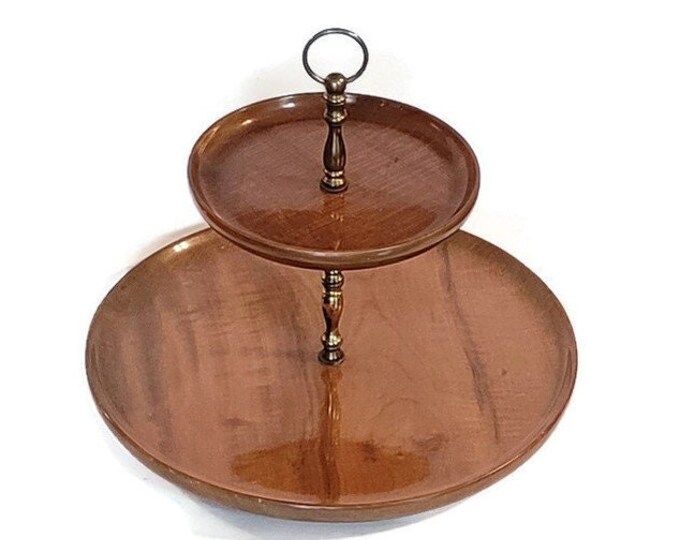 Vintage Two Tier Serving Tray Made of Myrtlewood in Classic - Etsy