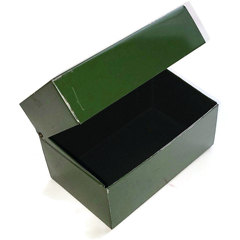 Vintage Index Card Box 3 X 5 Green Metal Index Card File Box in Nice ...