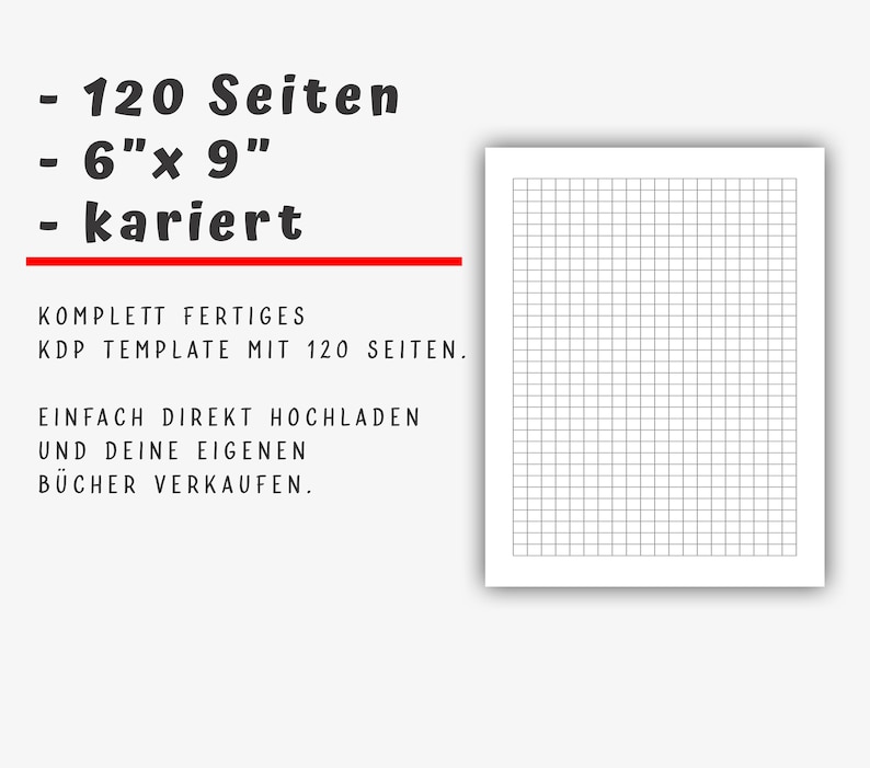 120 Pages Squared KDP Template. Finished PDF File 6 X 9 for Kindle ...