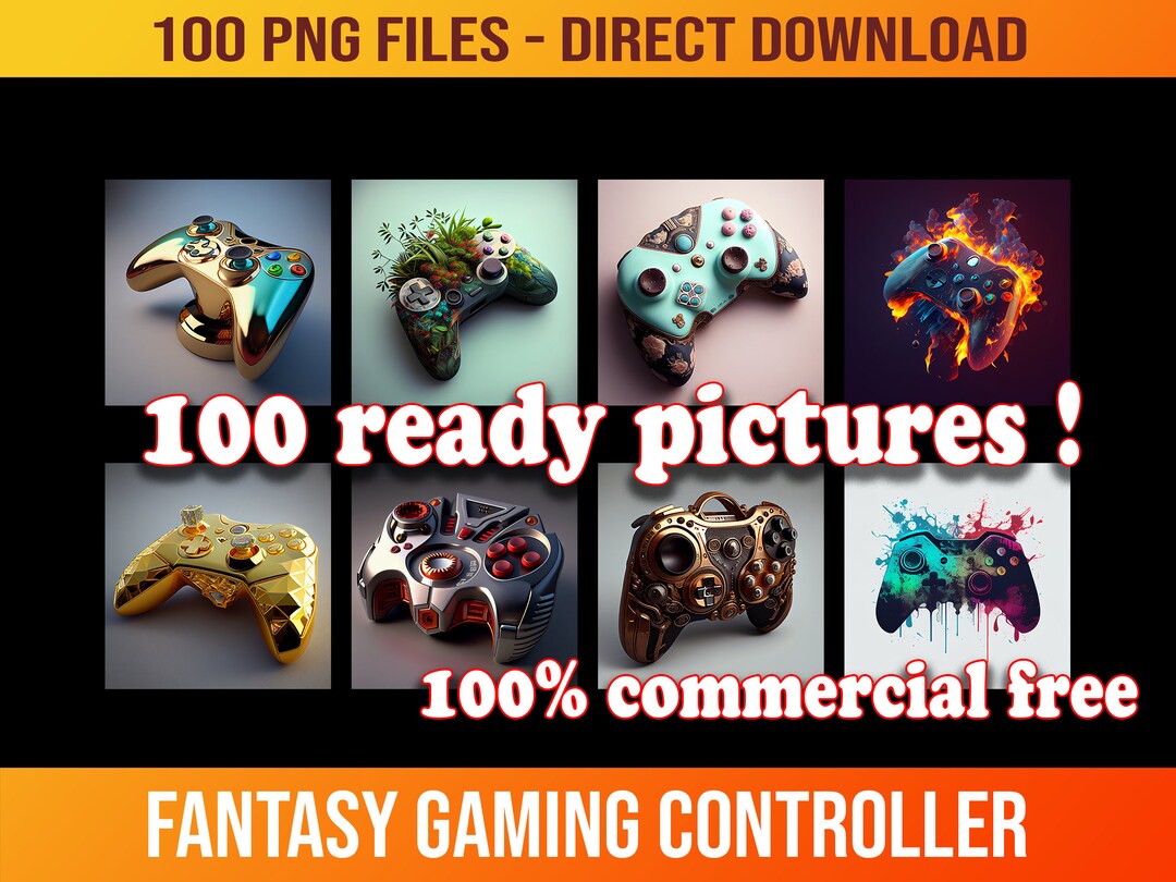 100 Cool Gaming Controllers With Background Bundle for Posters, Canvas ...
