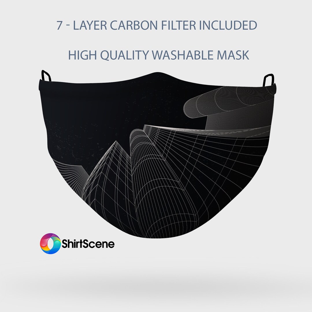 Architecture, Washable Mask With Activated Carbon Filter, Mask for ...