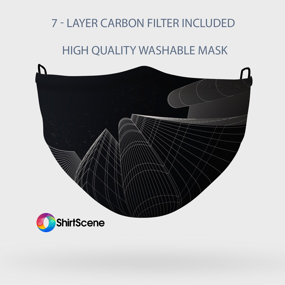 Architecture, Washable Mask With Activated Carbon Filter, Mask for ...