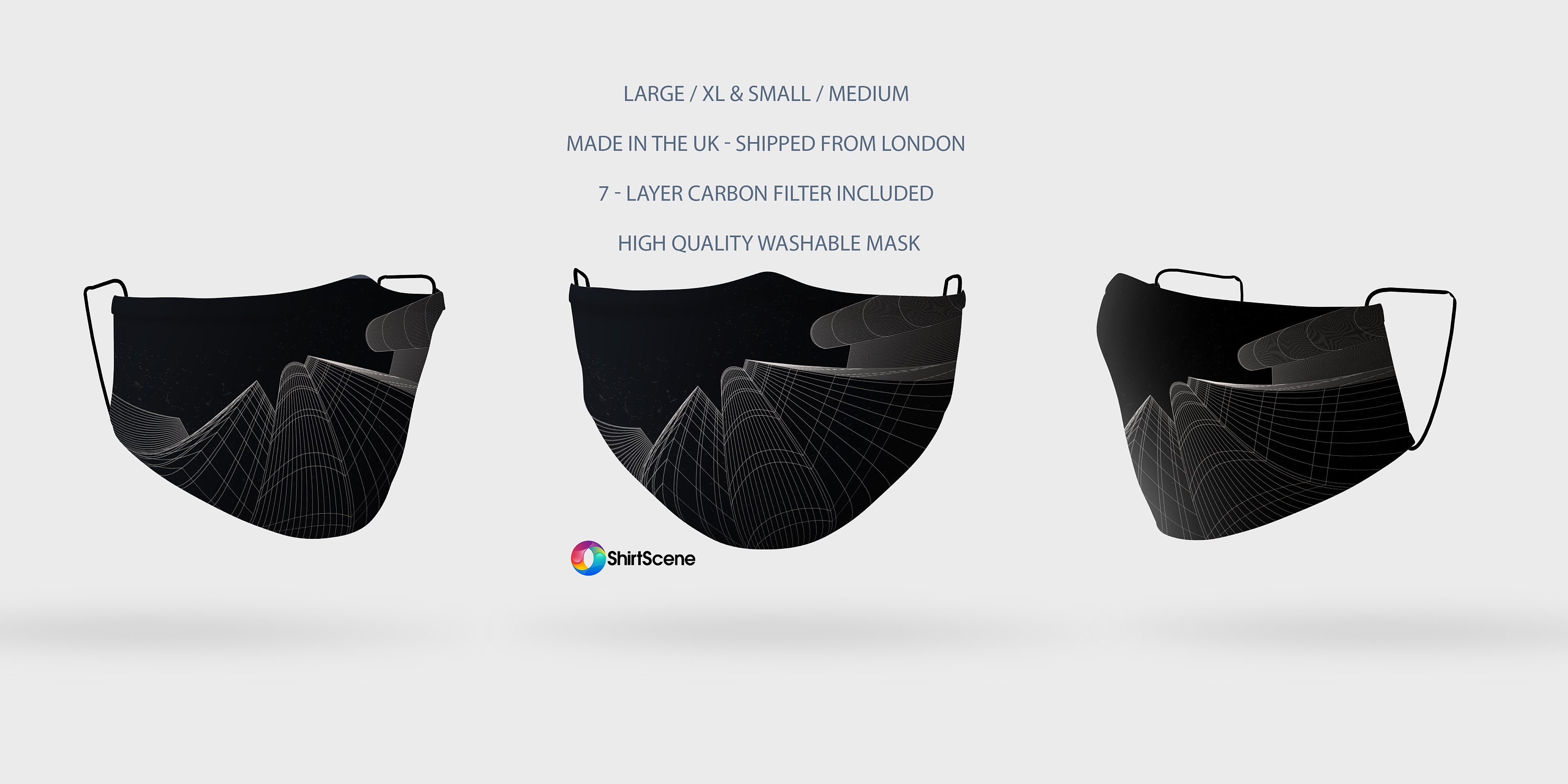 Architecture, Washable Mask With Activated Carbon Filter, Mask for ...