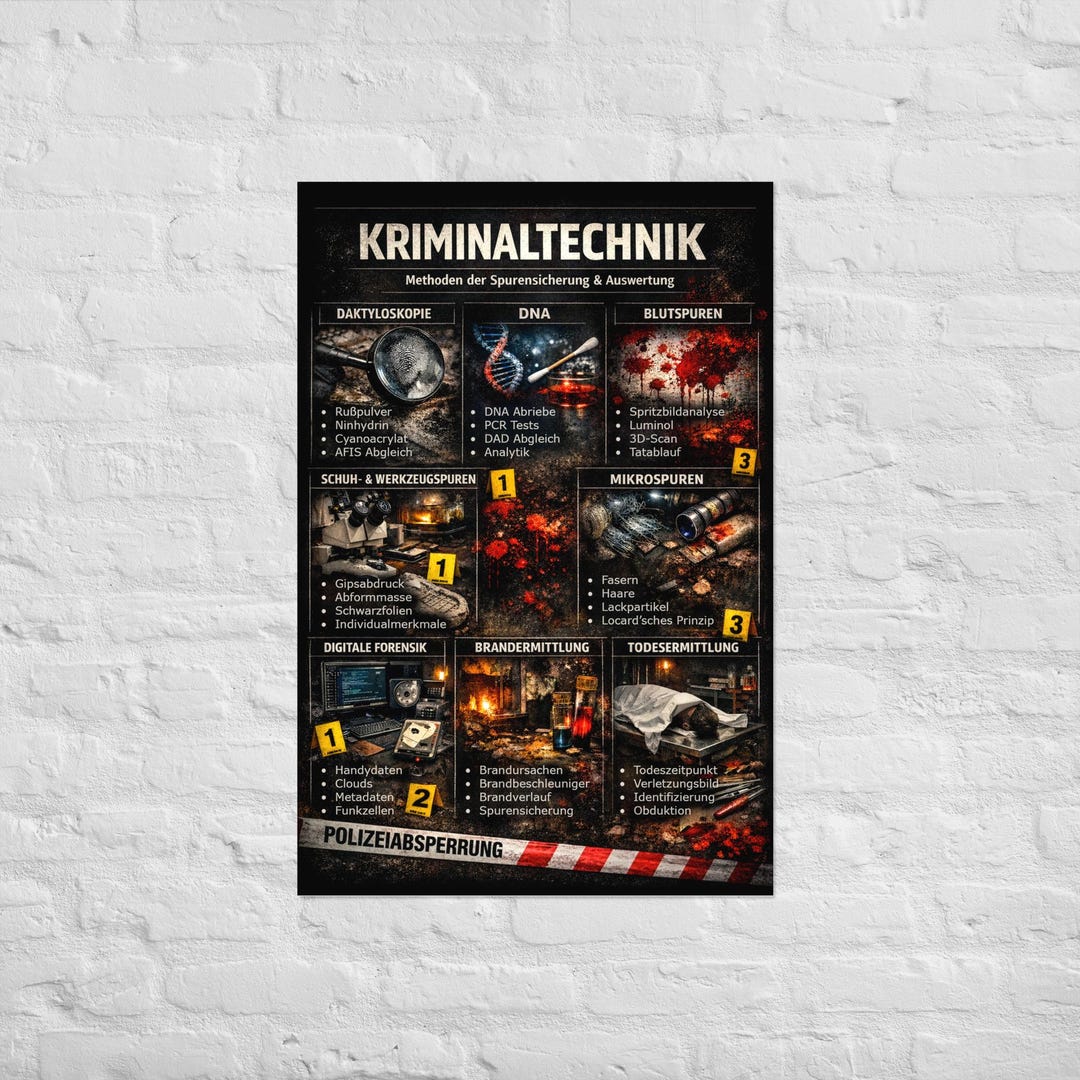 Forensic Science Poster – Evidence Collection Overview – Forensic Wall ...