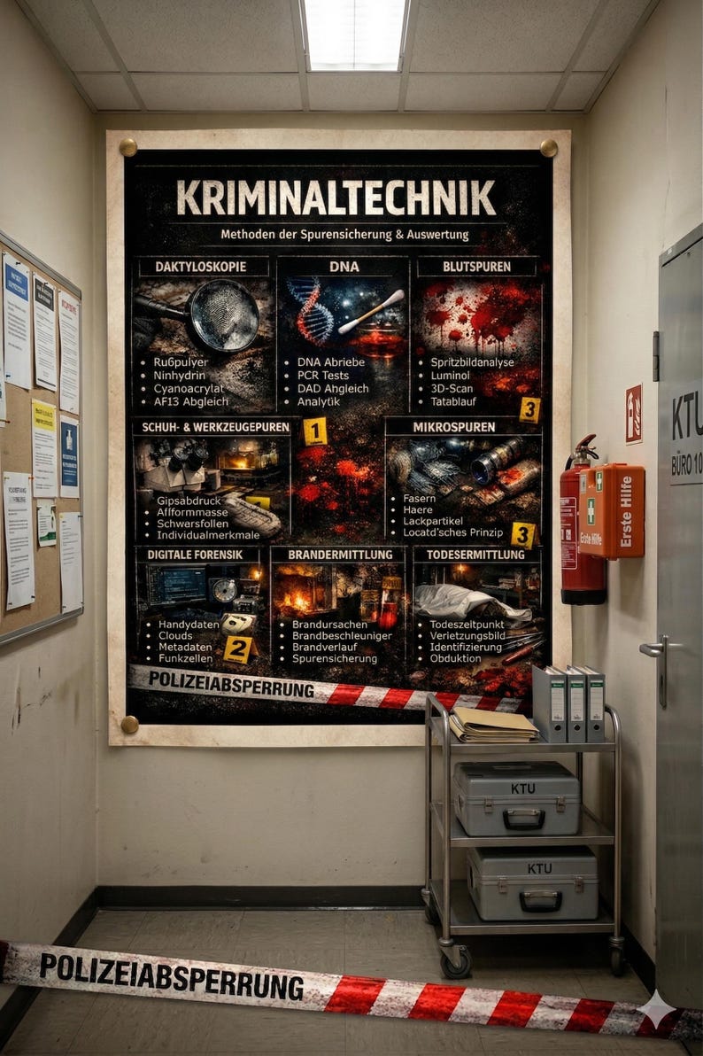 Forensic Science Poster – Evidence Collection Overview – Forensic Wall ...