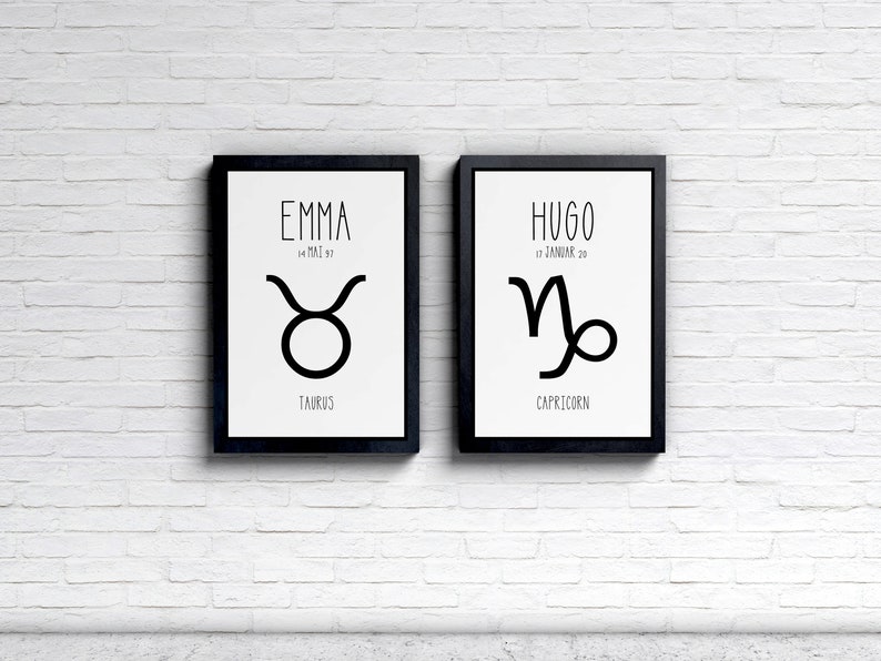 Zodiac Star Sign Poster Digital Download as a Custom Gift Print Ready ...