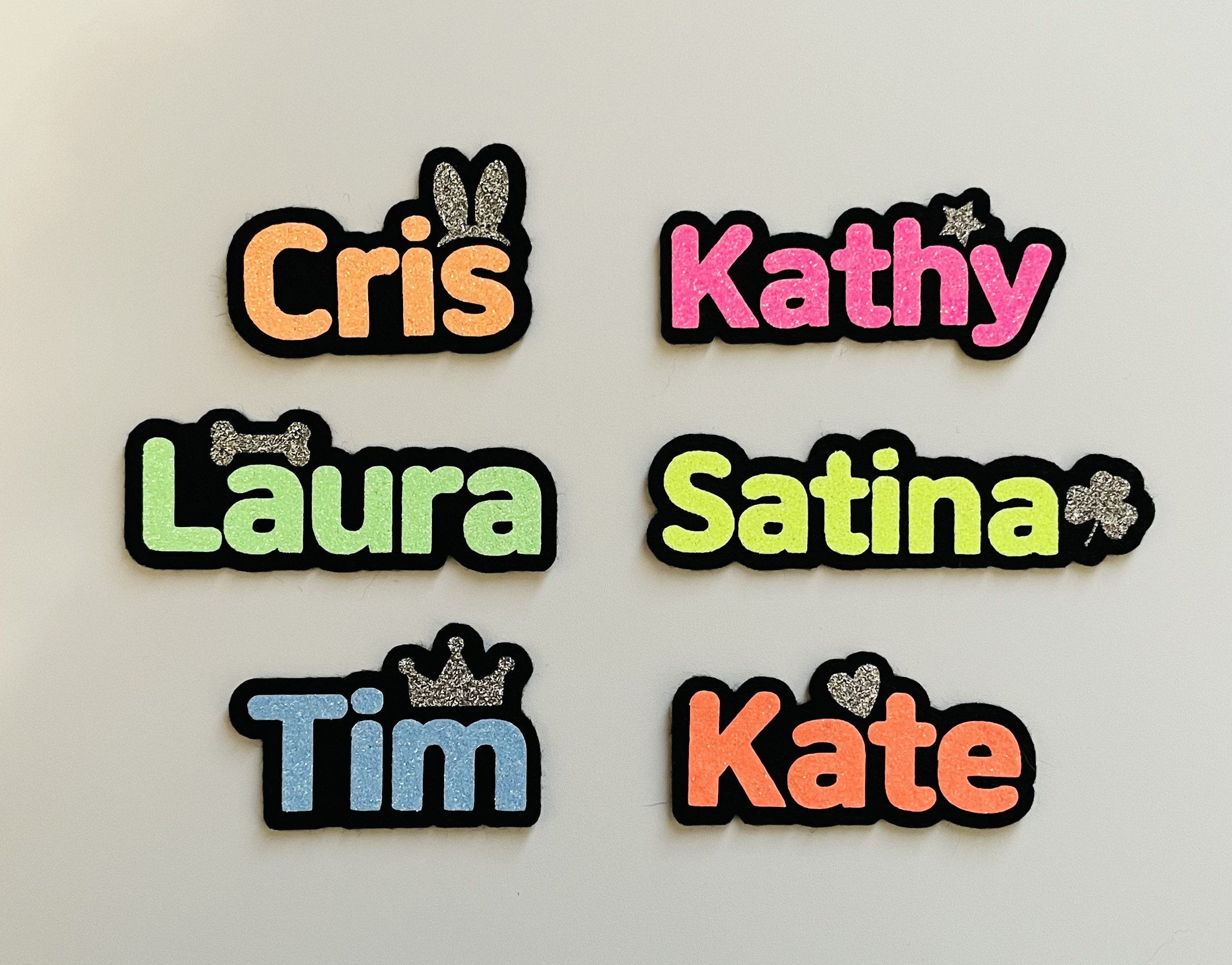 Neon Glitter Felt Nametag / Neon Name Badge / Backpack Namepin - Etsy