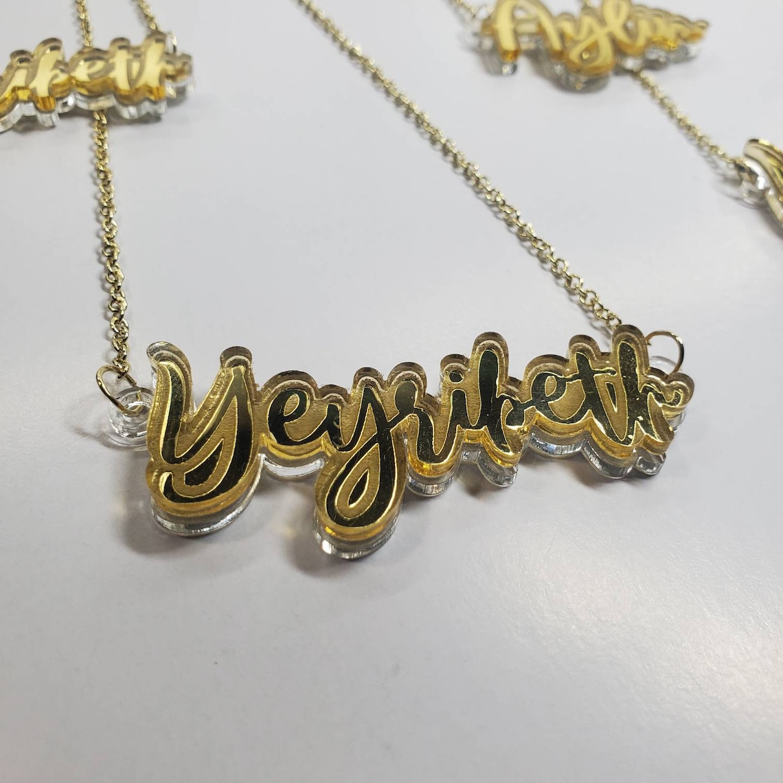 Name Necklace Engraved Name Necklace - Etsy