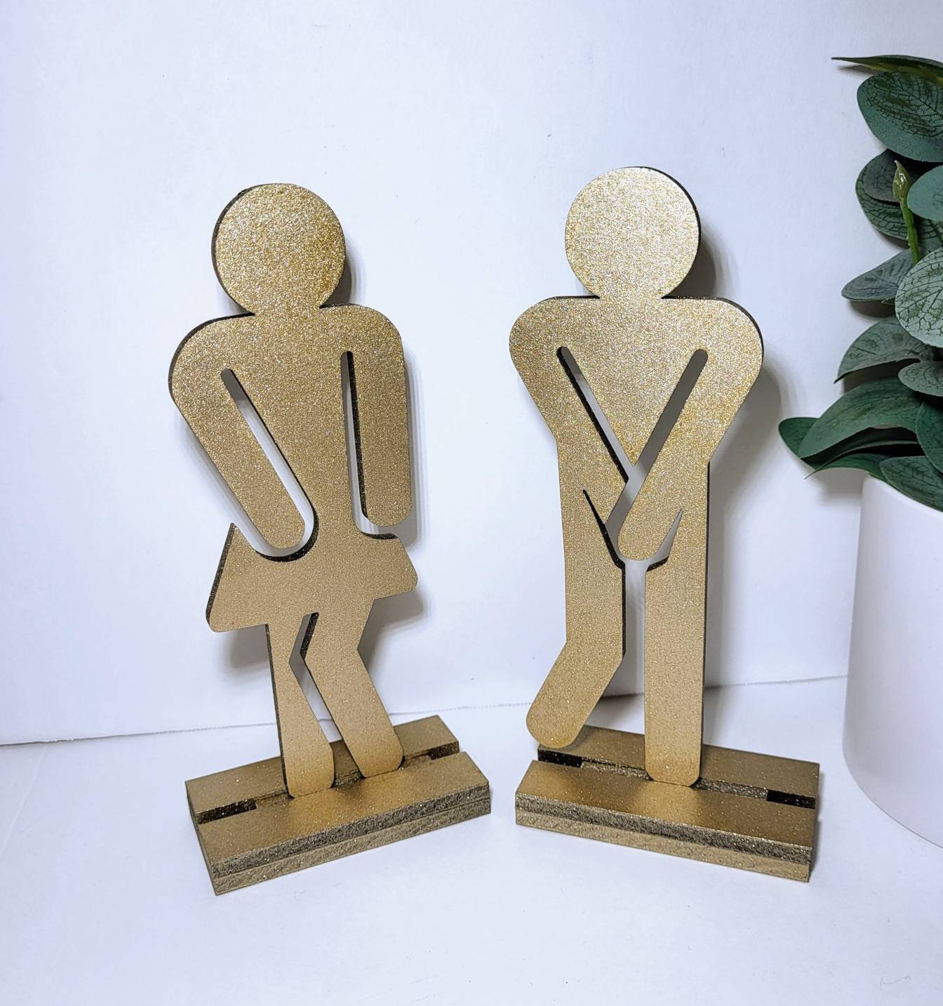Set of 2 Standing People Bathroom Decor Bathroom Decor | Etsy