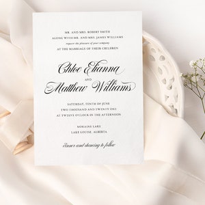 Modern Minimalist Wedding Invitations Modern Calligraphy - Etsy Canada