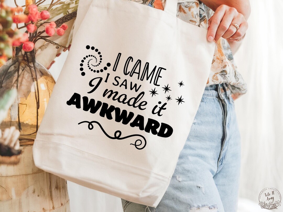 Funny Introvert Canvas Tote Bag, Sarcastic Gift Idea, Quirky Reusable ...