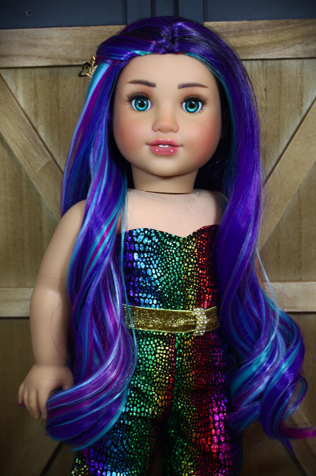 OOAK Custom American Girl Doll Rose, Fantasy Rainbow Doll, Hand Painted ...