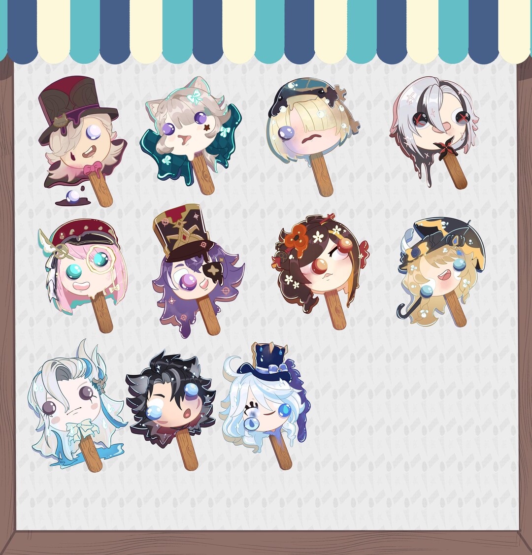 Genshin Impact Popsicle Pins: Fontaine Collection - Etsy
