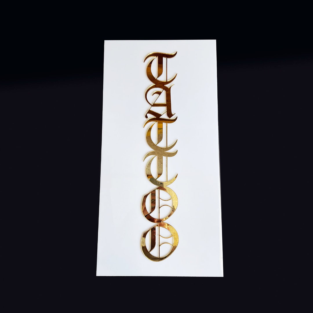 Tattoo Studio Sign, Tattoo Shop Wall Art, White & Gold Acrylic Signage ...