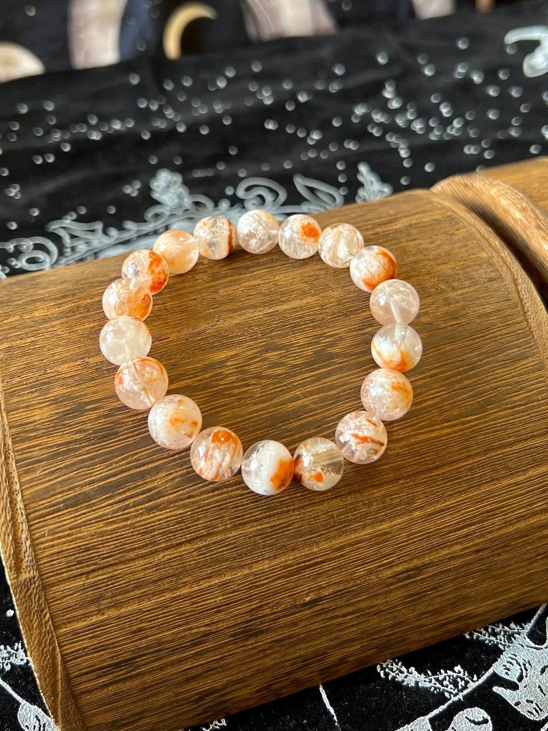 RARE Snowflake Phantom Quartz Bracelet, Crystal Beaded Bracelet ...