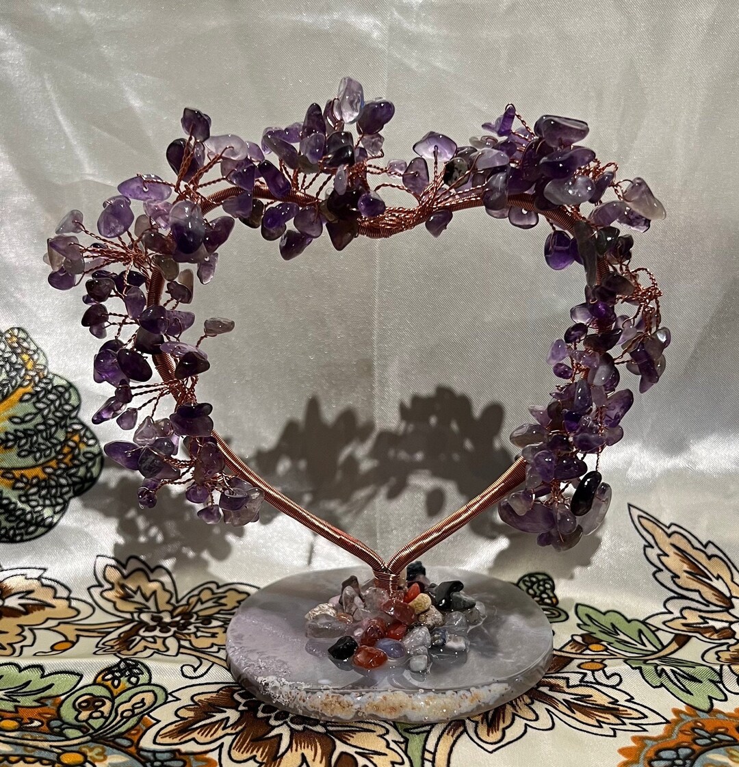 Amethyst Heart Shaped Money Tree,crystal,home Decoration, Amethyst ...
