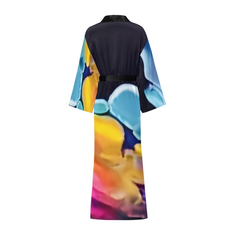 Women's Long Polyester Kimono Robe, Lightweight Beach Cover-up, Floral ...