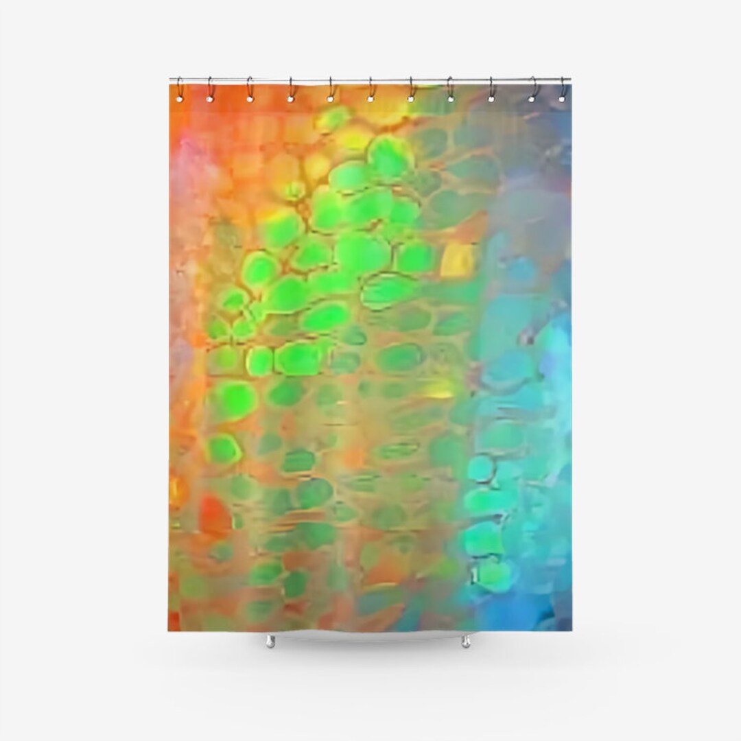 Rainbow Beehive Textured Fabric Shower Curtain Printed Bathroom ...