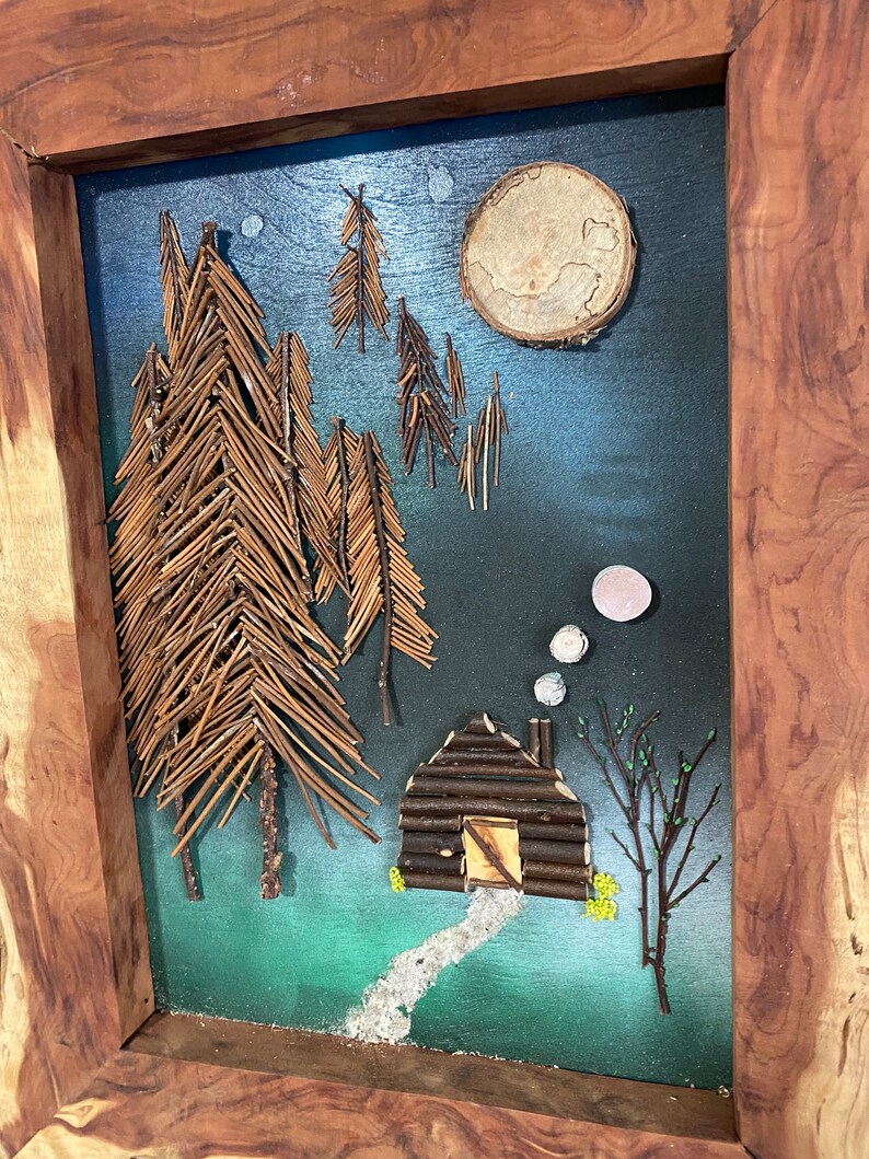 Unique Rustic Wall Decor Wood Wall Art With Handmade Frame and Setting ...