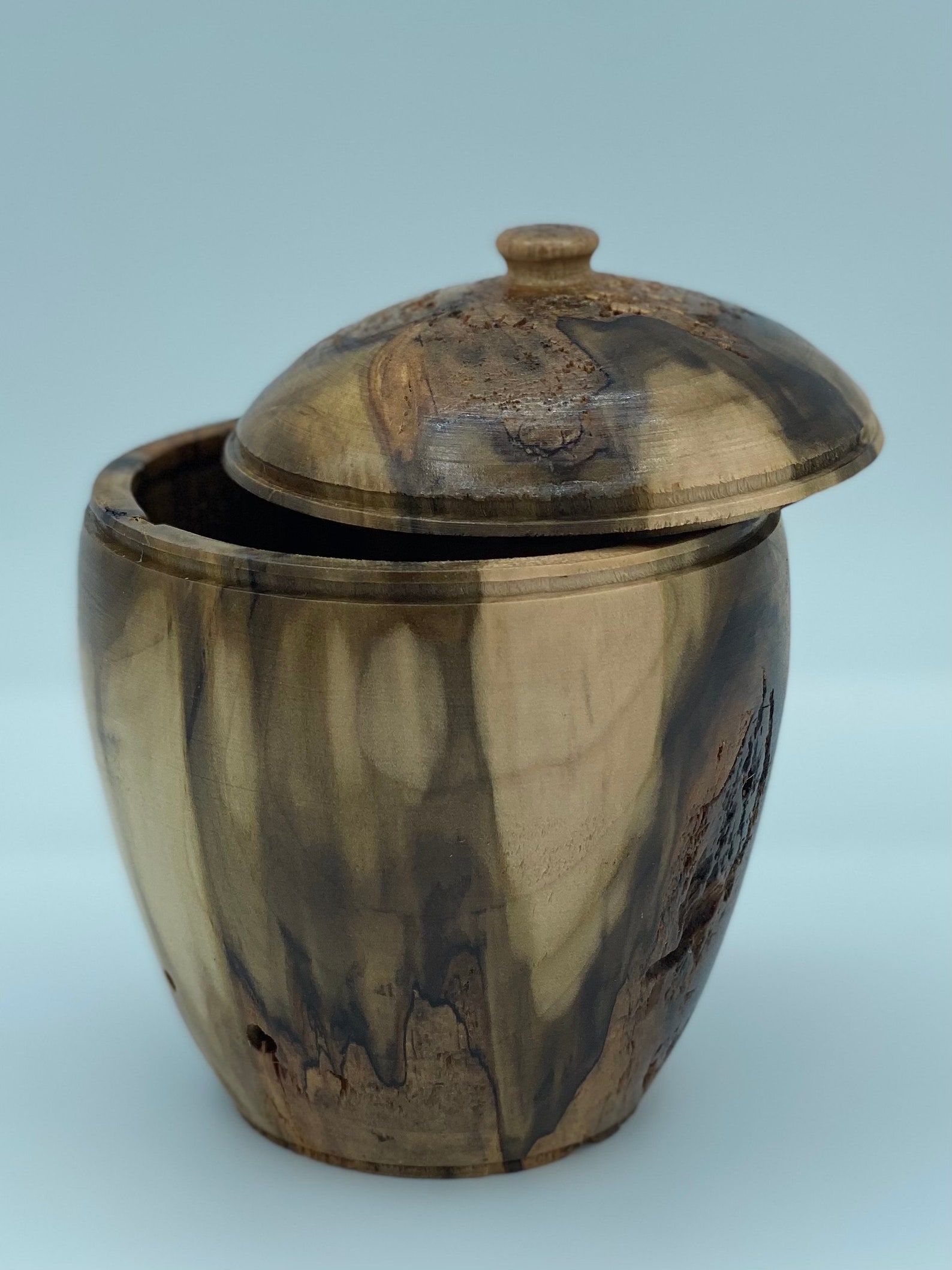 Poplar Wood Turned Handcrafted Covered Bowl of Poplar - Etsy