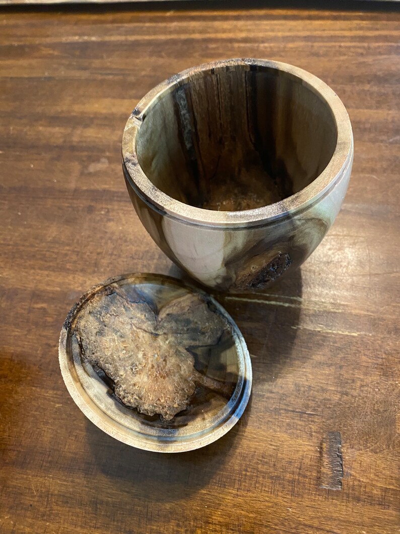 Poplar Wood Turned Handcrafted Covered Bowl of Poplar - Etsy