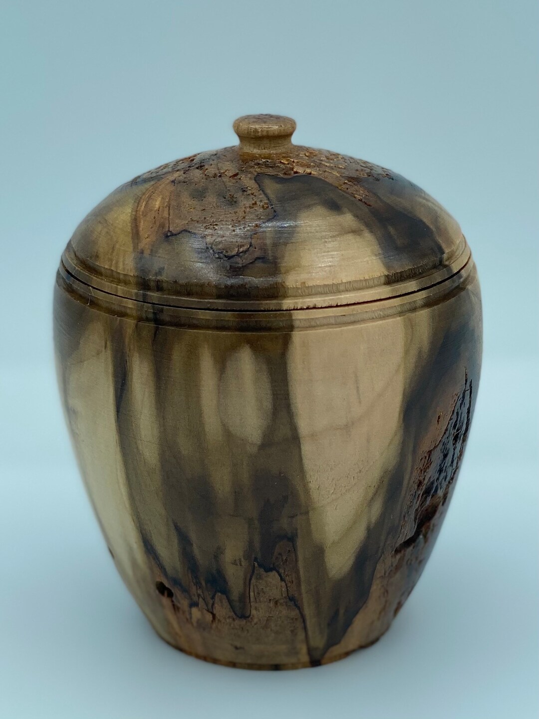 Poplar Wood Turned Handcrafted Covered Bowl of Poplar - Etsy