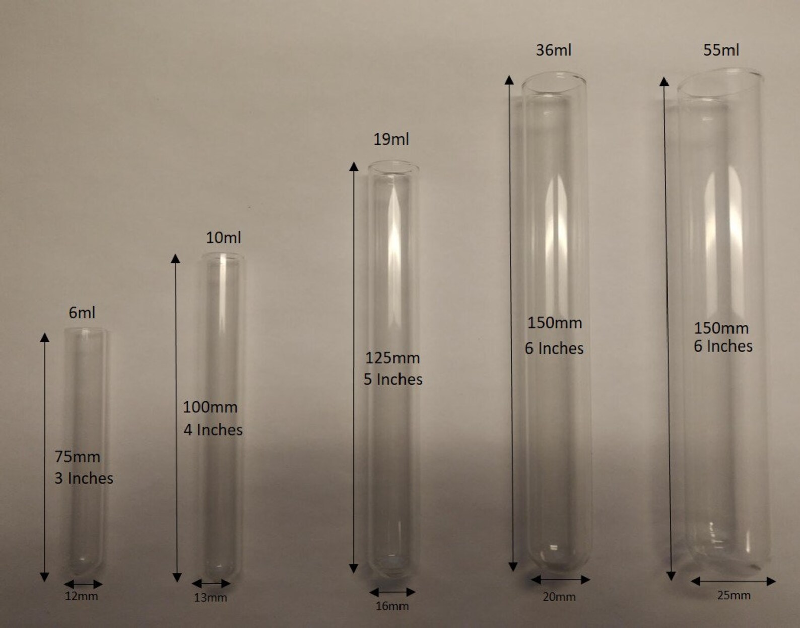 50 Count Glass Culture/test Tubes Various Sizes FREE SHIPPING - Etsy