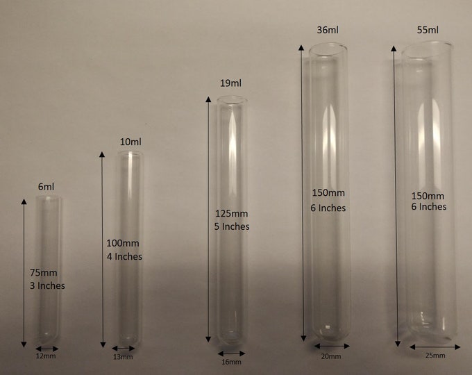 50 Count Glass Culture/test Tubes Various Sizes FREE SHIPPING - Etsy