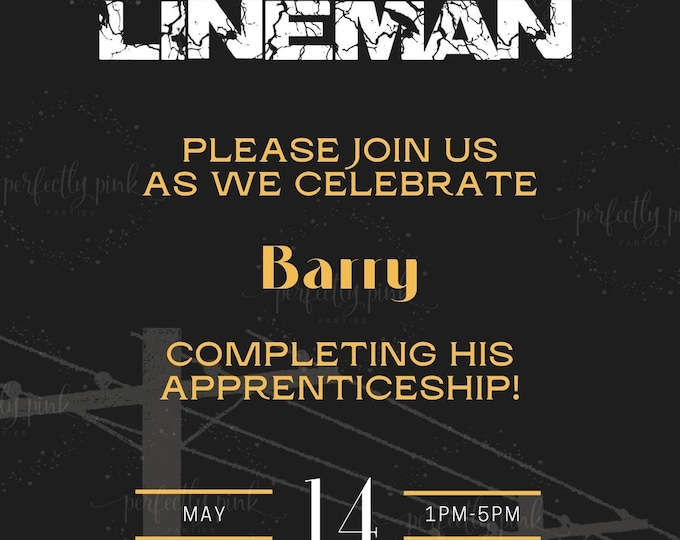 Lineman Invitation Look Who Topped Out Party Invite Journeyman Lineman ...