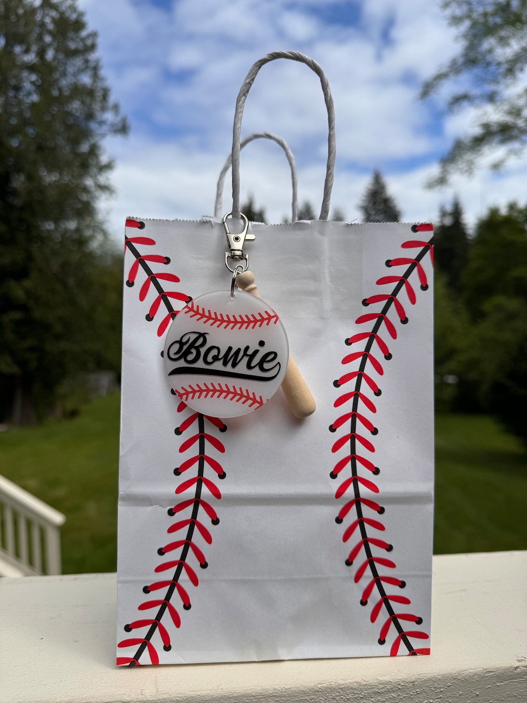 Personalized RESIN & ACRYLIC Baseball Name Tag and Bag for Bag Gifts ...