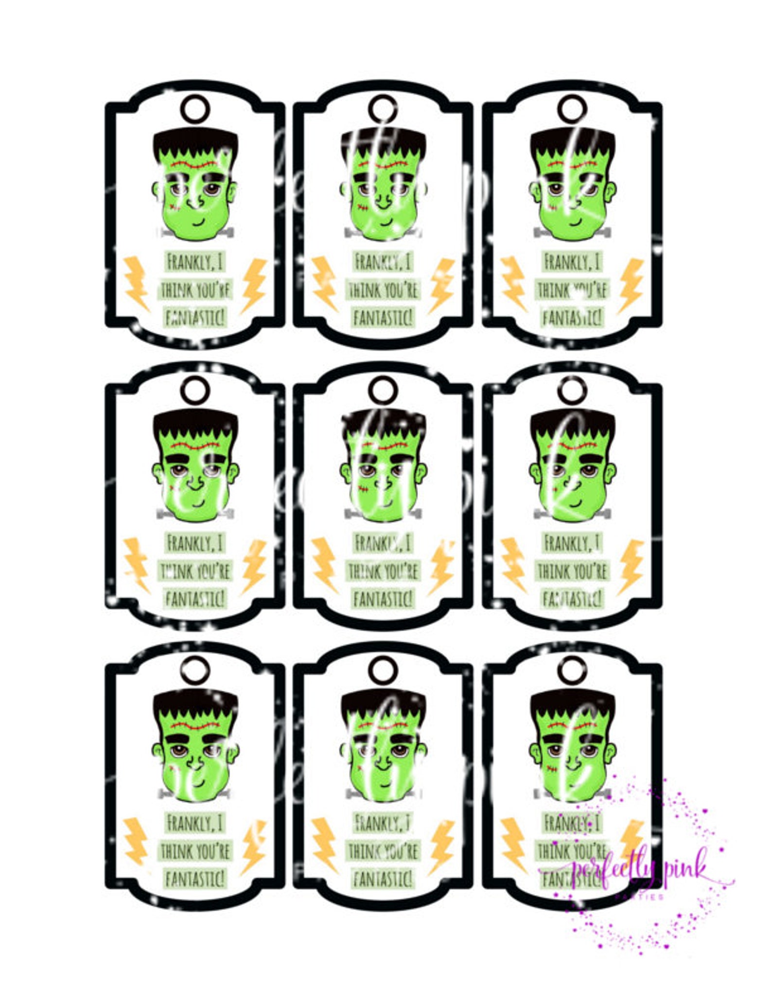 Instant Download Printable Halloween Tags Frankenstein - Etsy