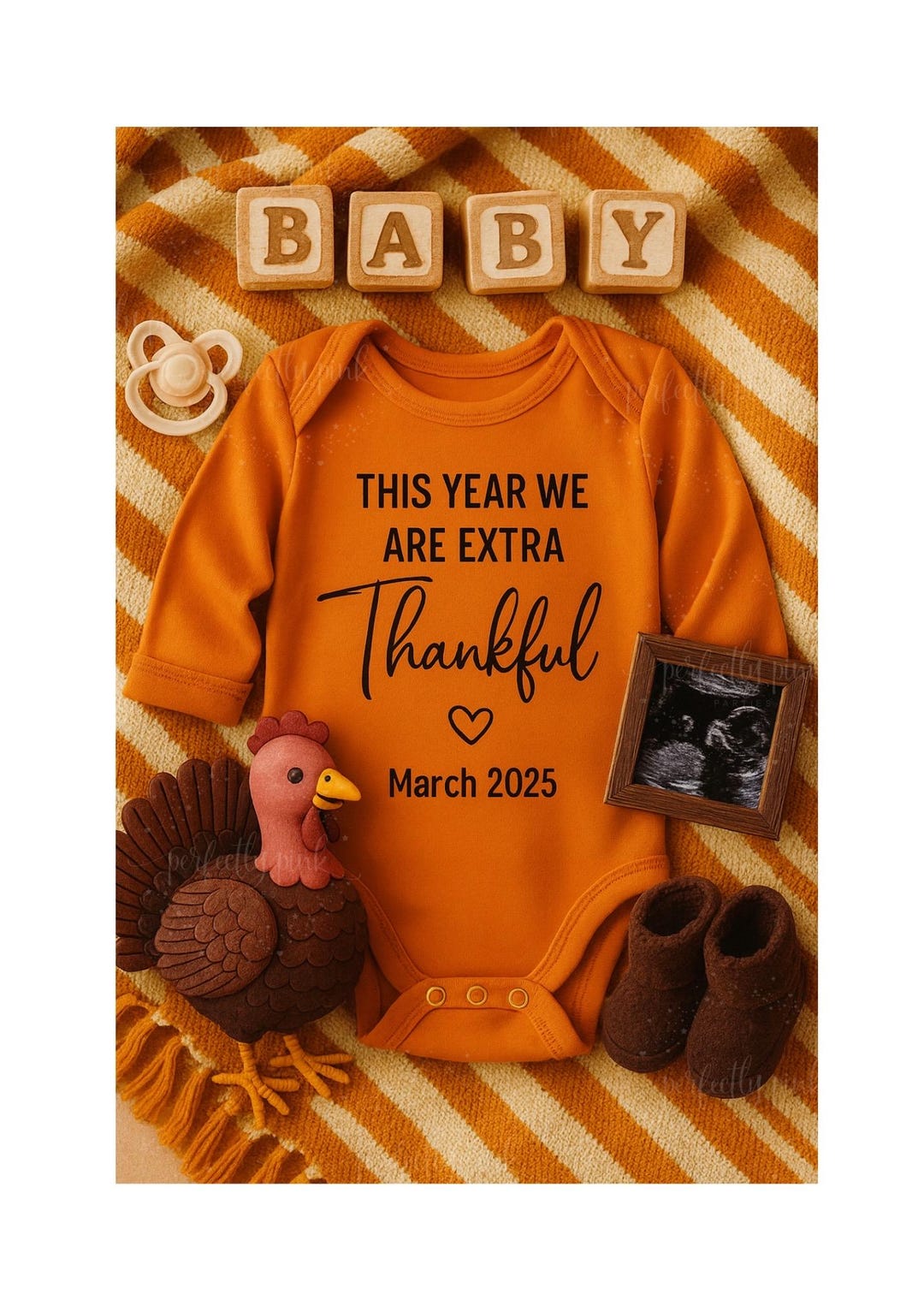 Thanksgiving Announcement Birth Announcement Instagram Facebook Social ...