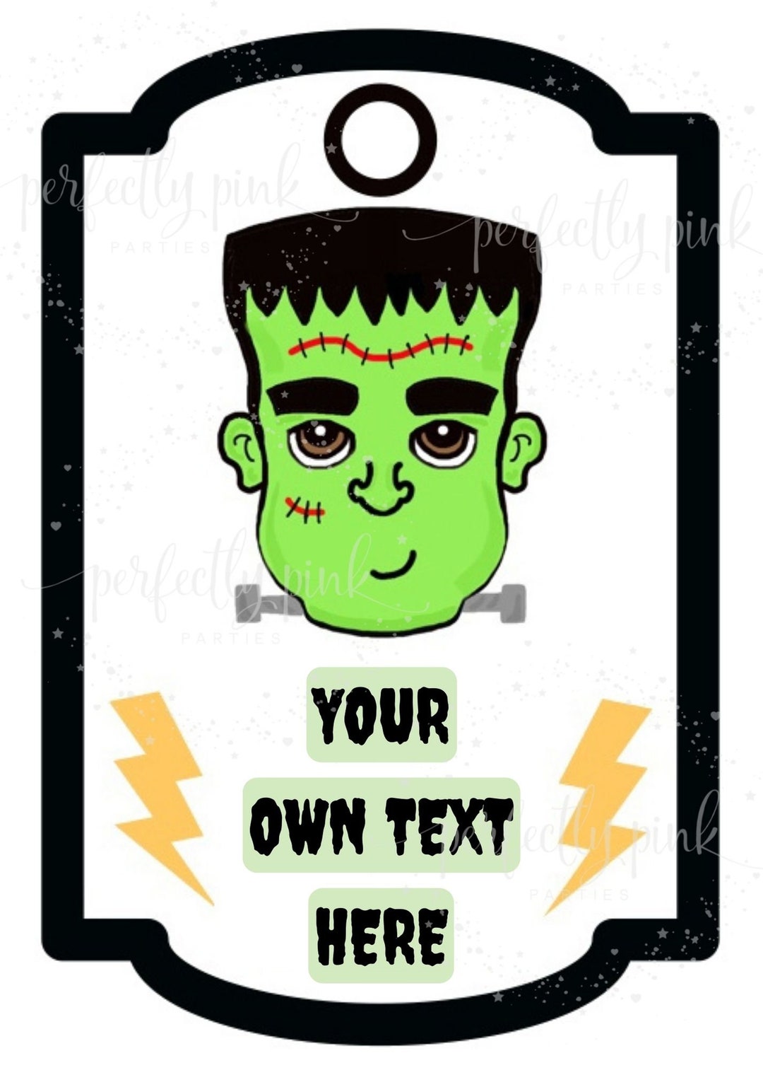 Customizable Text Printable Frankenstein Halloween Gift Tags Goodie Bag ...