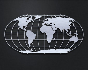 Metal world map | Etsy