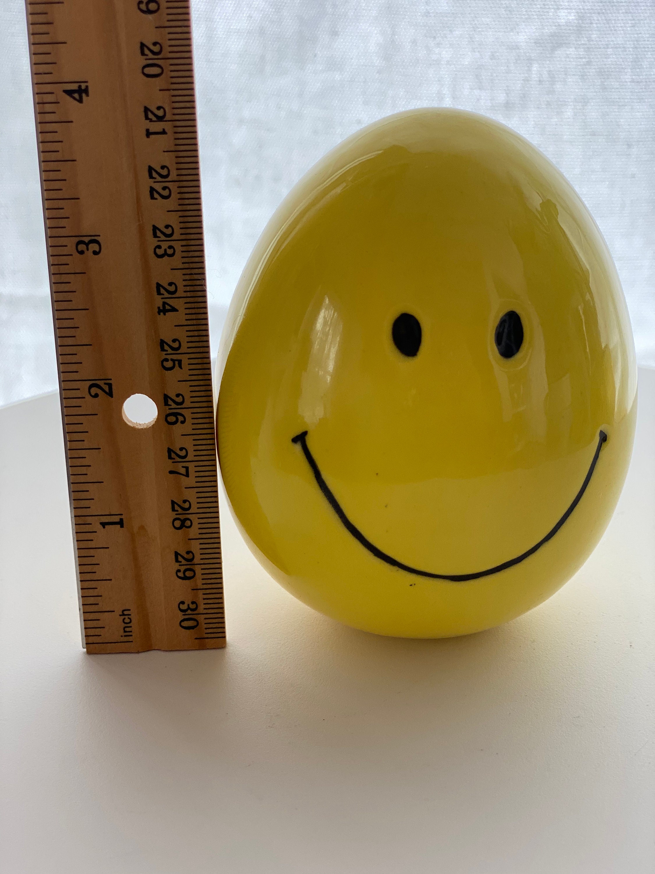 Vintage 90s Ceramic Smiley Face Egg - Etsy