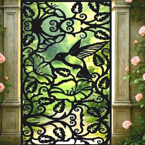 Hummingbird Metal Gate With Cedar Frame: Custom Garden Gate - Etsy