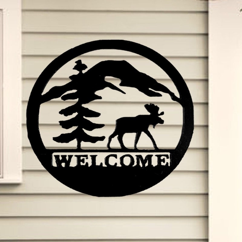 Moose Welcome Sign - Etsy