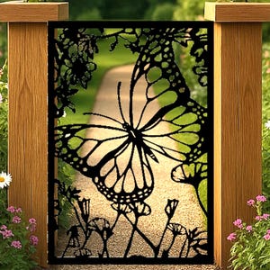 Decorative Butterfly Gate | Custom Garden Metal Gate | Modern ...