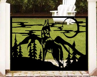 Wolf Metal Gate - Etsy