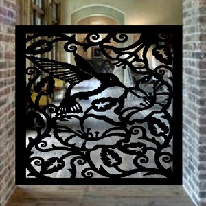 Metal Hummingbird Decorative Panel | Garden Gate Insert | Railing or ...