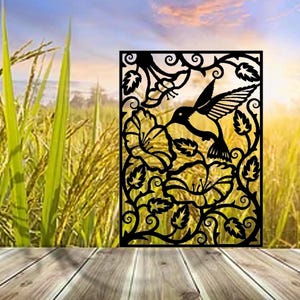 Hummingbird Metal Screen Panel / Outdoor Privacy Screen / Steel Wall ...