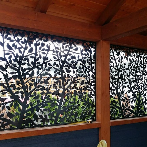Metal Panel Metal Privacy Screen With Birds Custom Design - Etsy