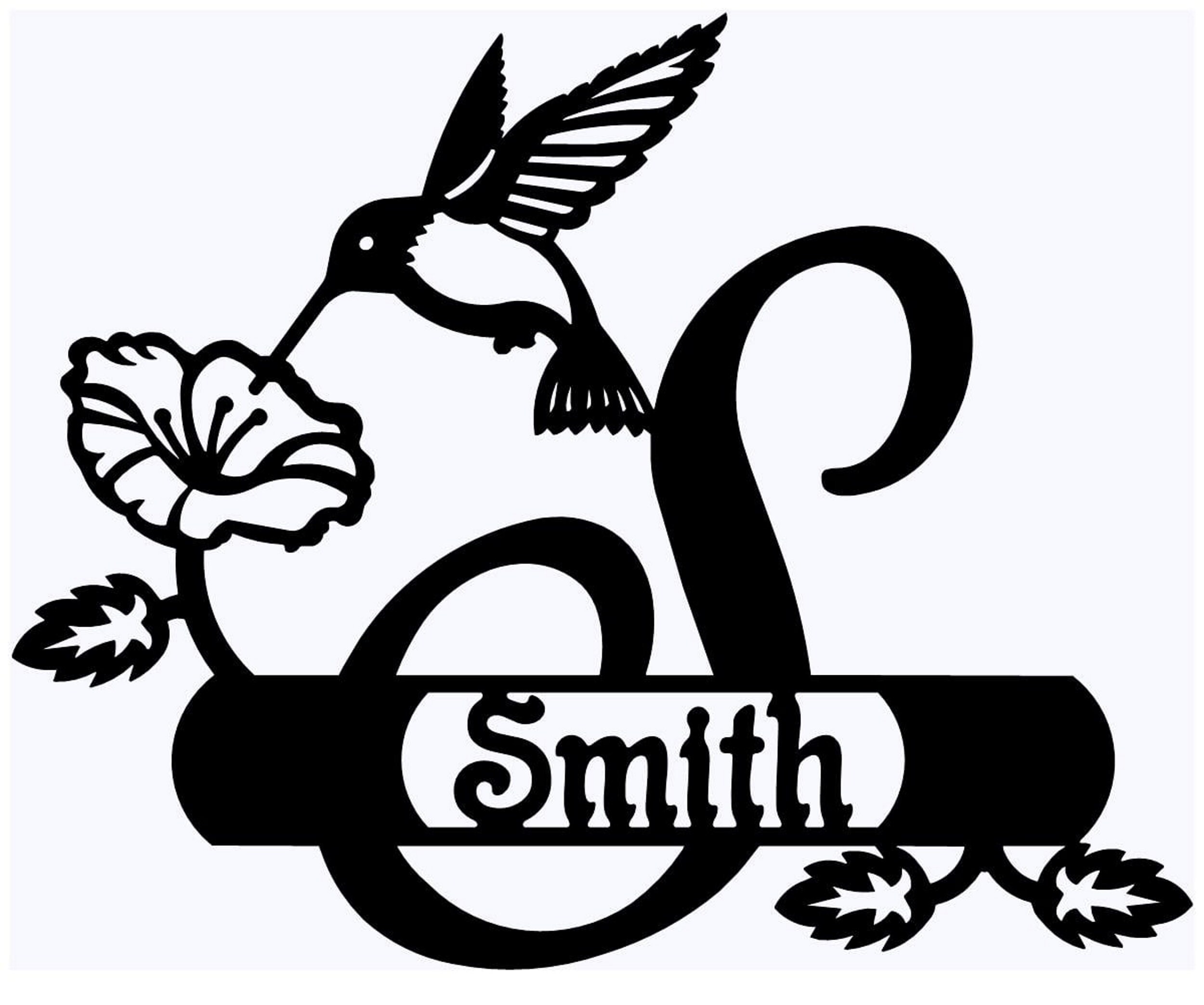 Hummingbird Monogram metal sign /Hummingbird Metal Sign | Etsy