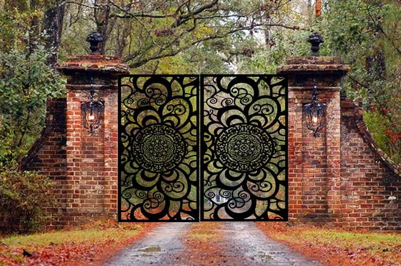 Decorative Mandala Metal Gate – Elegant Garden & Outdoor Entrance ...